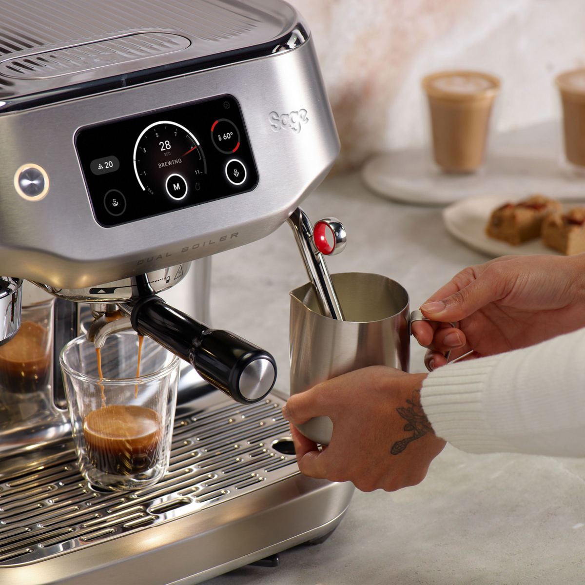 Sage Oracle Dual Boiler Stainless Steel - avec cadeau gratuit d'une va ...